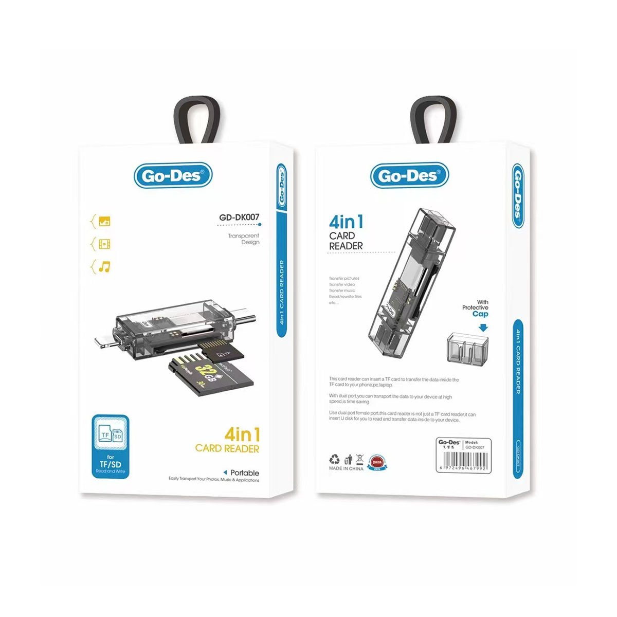 Go Des GD-DK007 Type-C & Lightning Çıkışlı 4 in 1 OTG Hafıza Kart ...