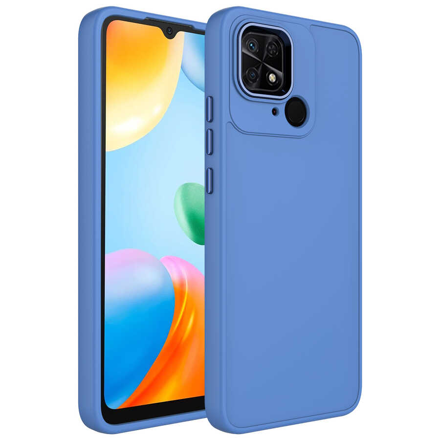 Xiaomi Redmi 10C Kılıf Metal Çerçeve ve Buton Tasarımlı Silikon Zore ...